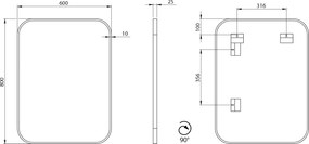 Sapho Sapho, AROWANA zrcadlo v rámu 60x80cm, černá mat, AWB0600