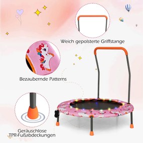 Costway Ø92 cm dětská trampolína mini trampolína s LED osvětlením odnímatelná