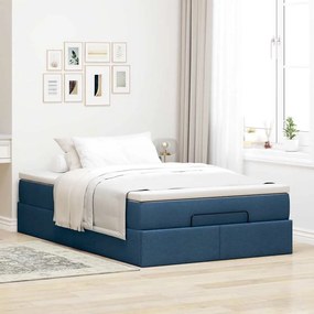 Osmanský rám postele s matrací modrá 120x200cm textil 3311105