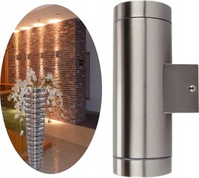 Fasádní Lampa Venkovní Zahradní Fasádní Nástěnné Svítidlo 2XGU10 Led Inox