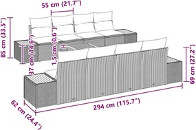 Sada zahradních pohovek 9 ks Černá Poly ratan 3348048