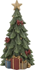 Zelený vánoční stromek s dárky Noël Tree z polyresinu – Ø 12*20,5 cm