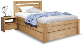 Zvýšená postel s úložným prostorem Klementin, 140x200, masiv buk