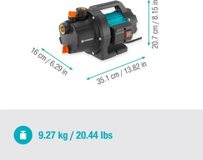 Zahradní čerpadlo Gardena 3000/4 BASIC (včetně sací hadice 3,5m a hadice 20m) - SKLADEM !