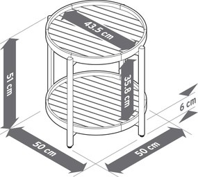 Tchibo - Zahradní odkládací stolek se 2 úrovněmi - barva: hnědá