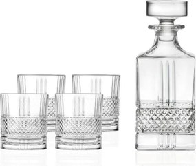 Lyngby Glass Brillante Karafa Křišťálové sklenice na whisky 340 ml 4 ks