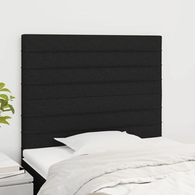 Čelo postele 2 ks černé 100x5x78/88 cm textil