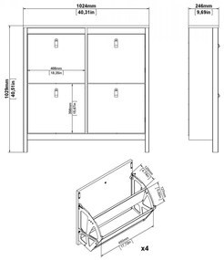 Botník Real široký, bílá