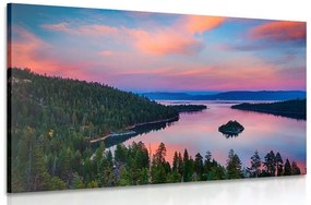 Obraz jezero při západu slunce - 60x40 cm