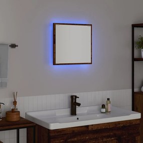 vidaXL LED koupelnové zrcadlo Nástěnný Staré dřevo 40 x 37 x 8.5 cm [875411]