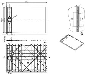 BPS-koupelny Obdélníková akrylátová sprchová vanička HYD-OSV-DEKO 130x90 černá