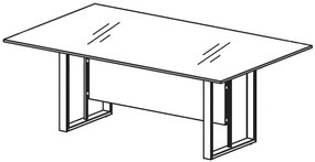 FREZZA - Jednací stůl VELVET 200-280x120 cm - sklo