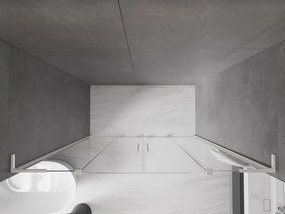 Mexen Velar L Duo, posuvné sprchové dveře do otvoru 180 cm, 8mm čiré sklo, broušená ocel, 871-180-003-02-97