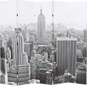 Fionshop 262995542 Skládací paraván 200 x 170 cm New York by Day černobíl