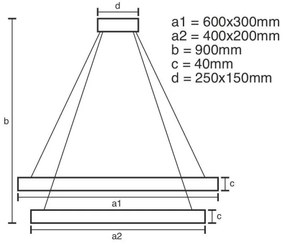 LED Stmívatelný lustr na lanku LED/65W/230V 3000-6500K + dálkové ovládání