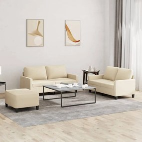 3dílná sedací souprava s poduškami krémová textil 3201454