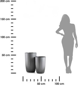 Sada 2 ks květináčů Stripped Eco šedá