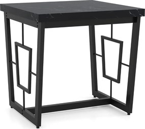 Costway Mramorový čtvercový odkládací stolek Moderní s deskou z umělého mramoru