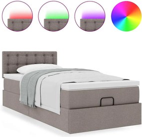 Osmanský rám postele s matrací taupe 80x200cm textil 3312433