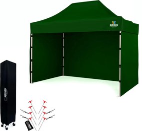 BRIMO Nůžkový párty stan SUPER 2x3 m 3 stěny zelený