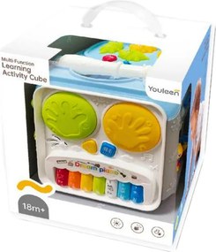 LEAN Toys Multifunkční vzdělávací kostka pro batolata se světly a zvuky