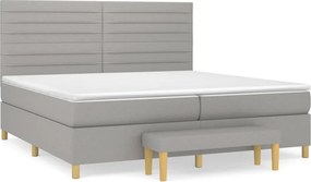 Box spring postel s matrací světle šedá 200 x 200 cm textil 3137261