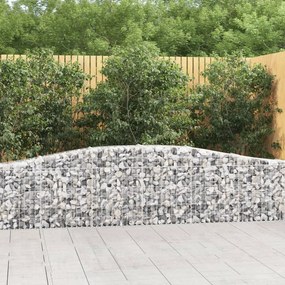Klenuté gabionové koše 3 ks 400x30x60/80 cm pozinkované železo 3145801