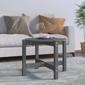 Konferenční stolek šedý Ø 62,5 x 45 cm masivní borové dřevo