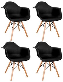 Konsimo Sp. z o.o. Sp. k. SADA 4x Jídelní židle NEREA 81x61 cm černá/buk KO0161
