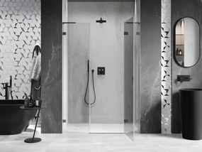 Mexen Lunar L, výklopné sprchové dveře pravé 120 cm, 8mm čiré sklo, broušený grafit profil, 834SL-120-050-66-00-P