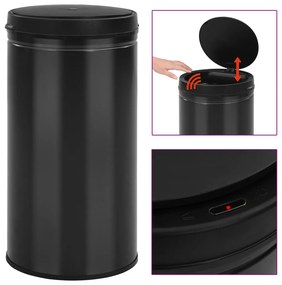 Odpadkový koš s automatickým senzorem 60 l uhlíková ocel černý 322701
