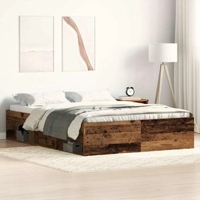 Rám postele bez matrace Staré dřevo 135x190cm Technické dřevo 3329315