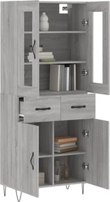 Skříň highboard šedá sonoma 69,5 x 34 x 180 cm kompozitní dřevo 3198567