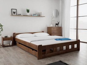 Postel Naomi zvýšená 160 x 200 cm, dub Rošt: S laťkovým roštem, Matrace: Matrace Coco Maxi 20 cm