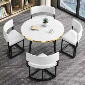 LuxuryForm DESIGN Jídelní set MONTE 4+1 - bílý / bílý