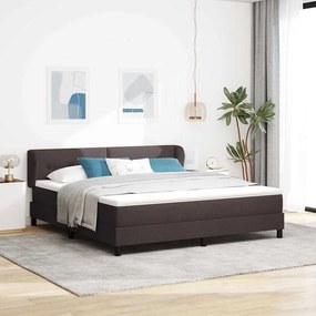Postel s boxspringem s čelo Tmavě hnědá 180 x 200 cm textil 3340041