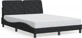Rám postele s LED bez matrace černý 140 x 190 cm samet 3213851