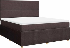 Box spring postel s matrací tmavě hnědá 180x200 cm textil 3292131