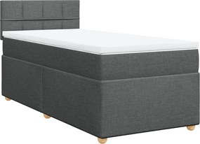 Box spring postel s matrací tmavě šedá 90x200 cm textil 3288864