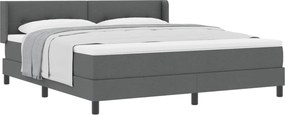 Postel s boxspringem s čelo Tmavě šedá 200 x 180 cm textil 3341119