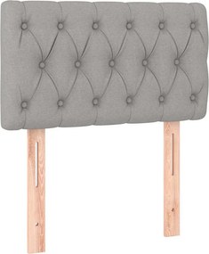 Box spring postel s matrací a LED světle šedá 80x200 cm textil 3133909