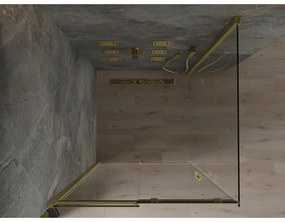 Mexen Omega sprchový kout 100x100cm, 8mm sklo, zlatý profil-čiré sklo, 825-100-100-50-00