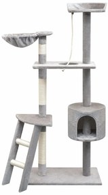 Škrabadlo pro kočky se sisalovými sloupky - šedá | 150 cm