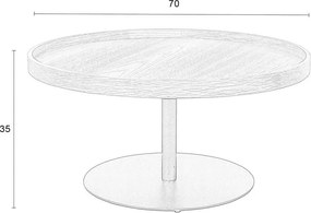 Kulatý konferenční stolek s deskou v dubovém dekoru v přírodní barvě ø 70 cm Yuri L – White Label