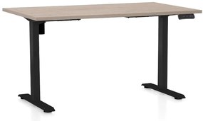 Výškově nastavitelný stůl OfficeTech B, 140 x 80 cm - černá podnož Barva: Ořech