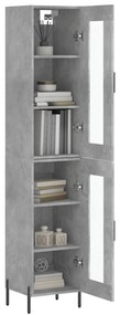 Skříň highboard betonově šedá 34,5x34x180 cm kompozitní dřevo