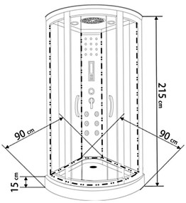 BPS-koupelny Hydromasážní box HYD-R71W 90, 90x90 bez sauny