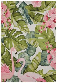Hanse Home, Kusový koberec Flair 105614 Tropical Flamingo Multicolored – na ven i na doma, 240x340, vícebarevná, chodba / předsíň