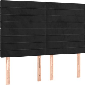 Box spring postel s matrací a LED černá 140x200 cm samet 3136187