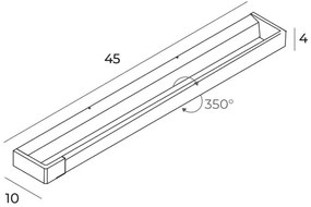 Maxlight W0307 Hliníkové LED svítidlo FLINK na stěnu IP44 černé 45cm